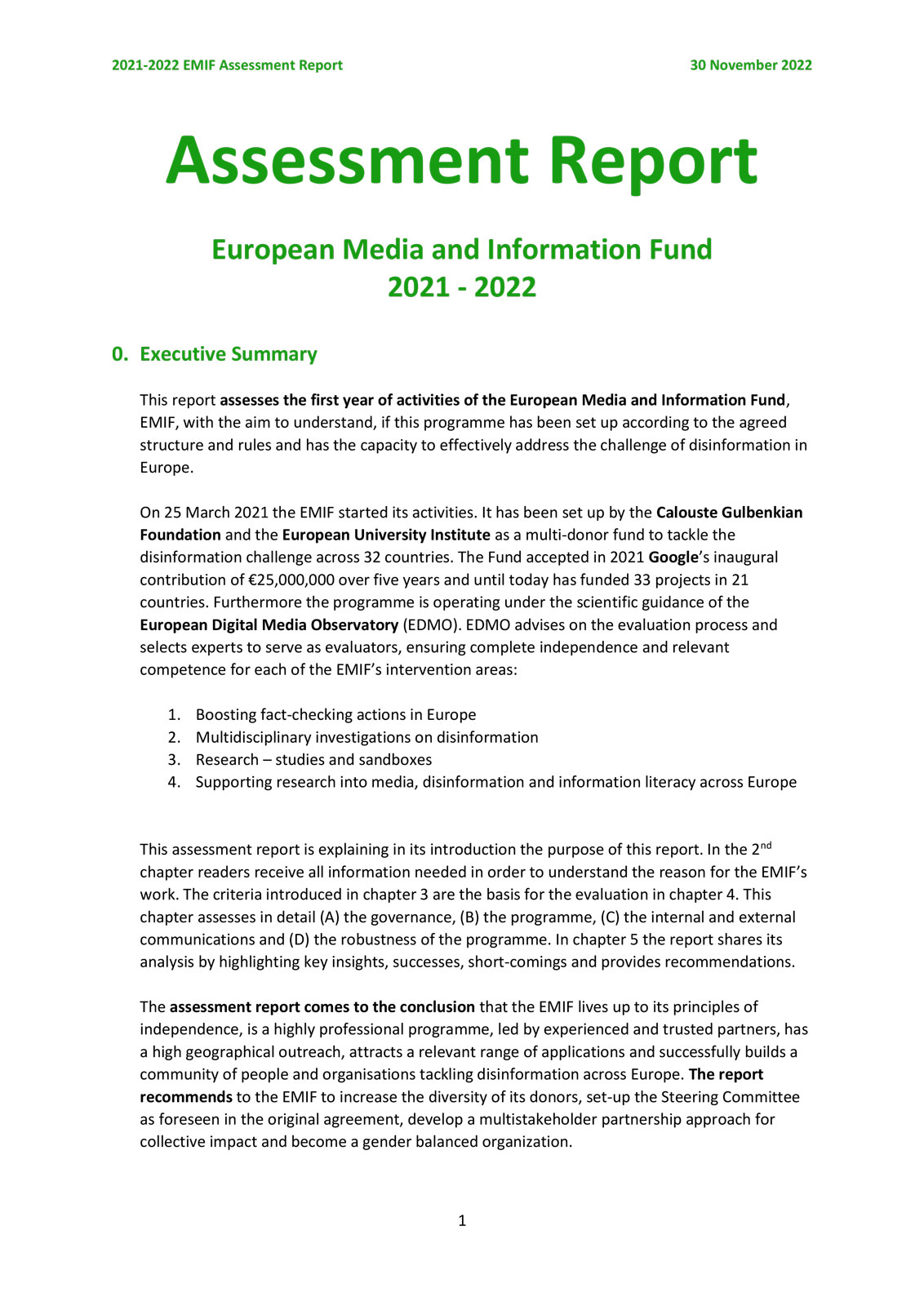EMIF External Assessment Report 2022 - European Media and Information Fund